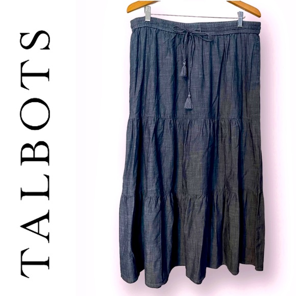 Talbots | Skirts | Nwt Talbots Tiered Denim Maxi Skirt | Poshmark